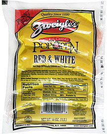 070534000036 UPC Zweigle's Pop Open Natural Casing Red & White Hot Dogs ...